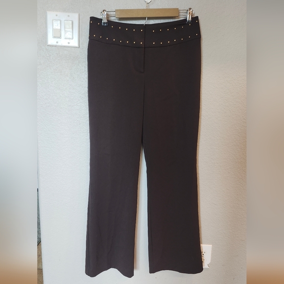 Cache | Pants & Jumpsuits | Cache Gold And Brown Flare Pants With Boot ...